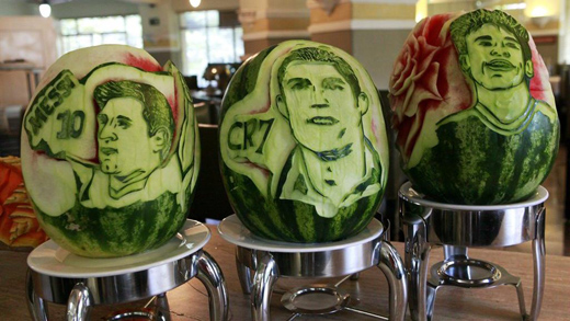 Messi melon: World Cup fruit carved up in China