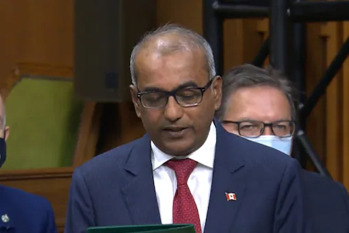 Chandra Arya, Canadian MP, delivers speech in Kannada in Canadian ...