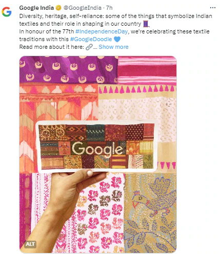 On Independence Day, Google doodle pays tribute to India’s rich textile ...