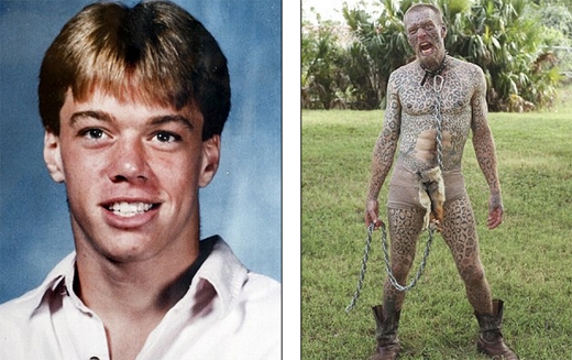 Larry Da Leopard, who turned himself into a ’big cat’ with 1,000 ...