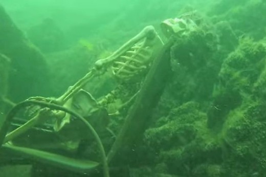 Police find two skeletons at bottom of lake ’having a tea party’