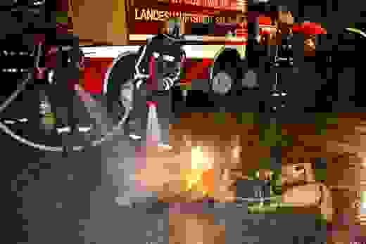 Stuntman sets human torch record after his WIFE sets him on fire for ...